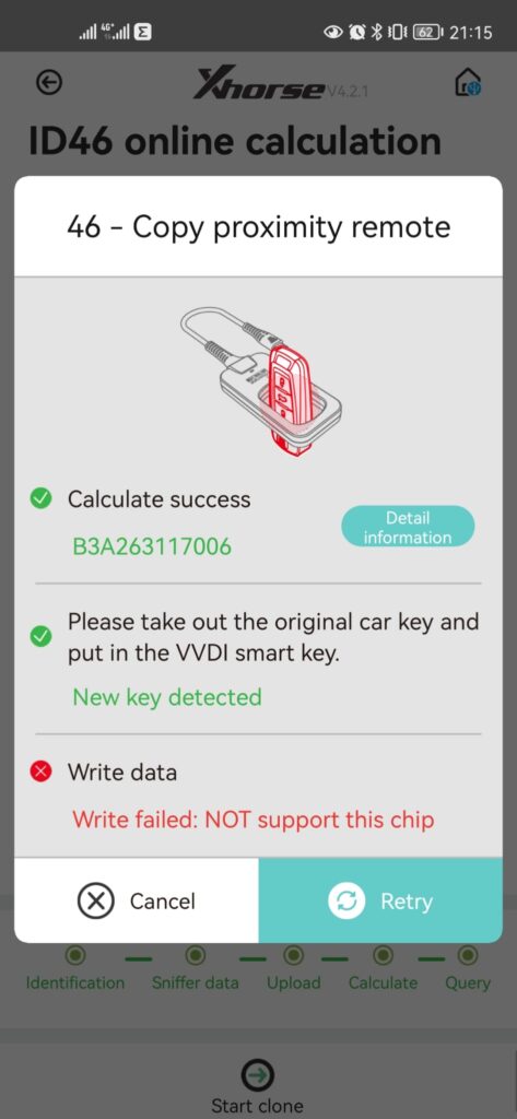 Xhorse XM38 Failed to Copy ID46 Proximity Not Support Chip? | VVDIshop.com
